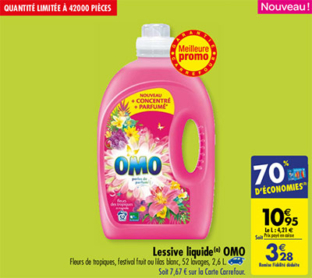 Optimisation Lessive OMO : 5 bidons à 6,40€ (au lieu de 54,75€)