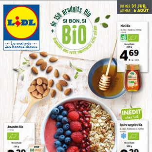 Catalogue Lidl "Si bon, si BIO" du 31 juillet au 6 août 2019