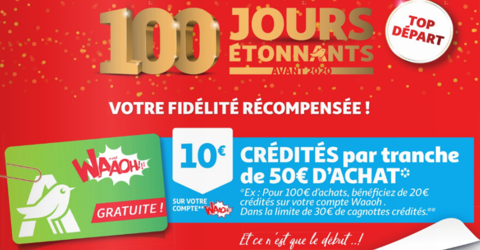 Bon plan fidélité Auchan : 10€ offerts par tranche de 50€ d’achat
