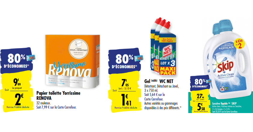 Promo Carrefour : 80% de remise fidélité sur une sélection
