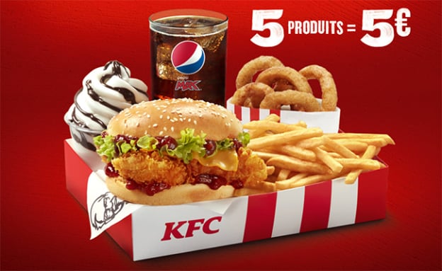 KFC : Méga Box en édition limitée (5€ les 5 produits)