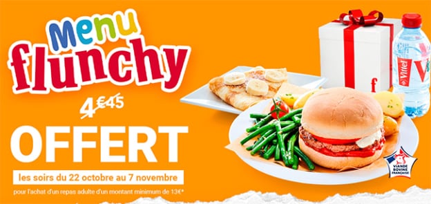 Flunch : Menu enfant offert tous les jours à partir de 18h