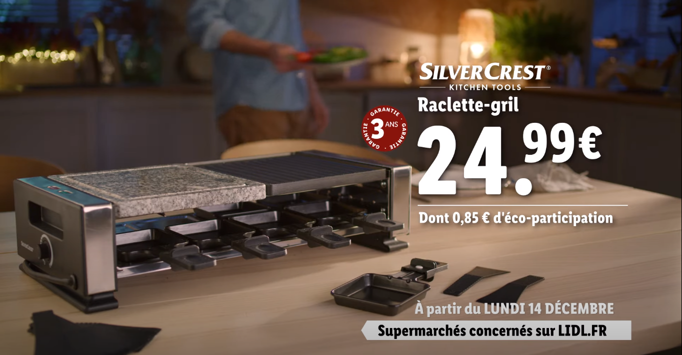 Lidl : Raclette-gril SilverCrest pas cher à 19,99€ (-33%)