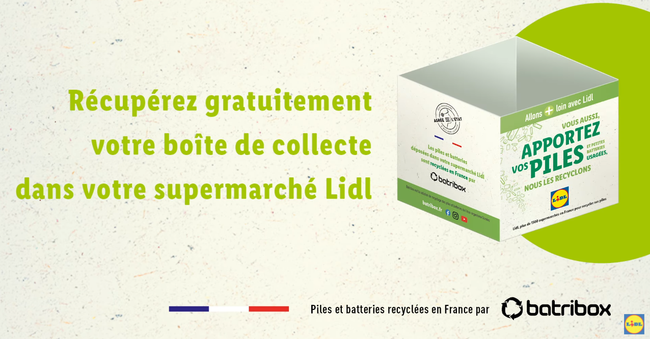 Lidl Pilacoté : Boîte de collecte à piles gratuites (en magasin)