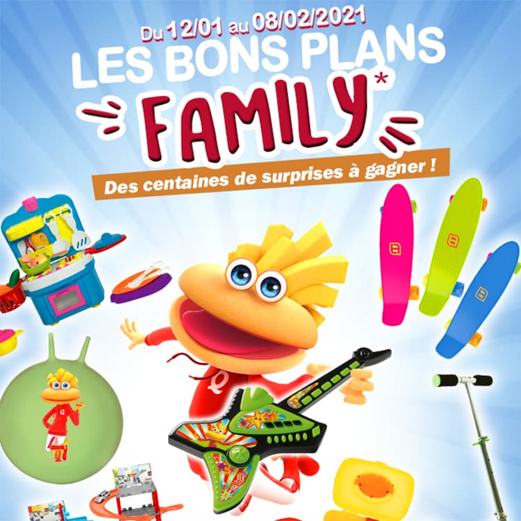 Jeu Quick "Bons Plans Family" : 238 jouets à gagner