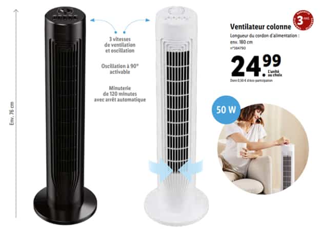Ventilateur Silvercrest Lidl 2022