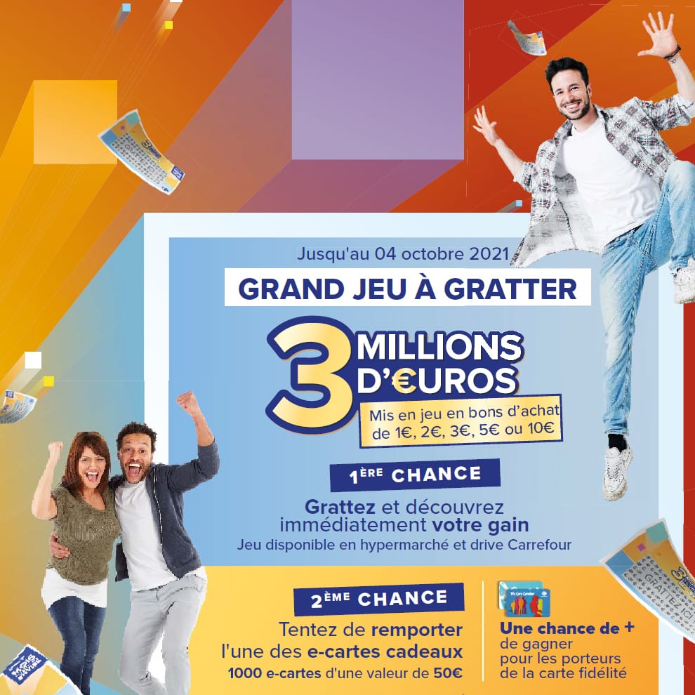 Le Mois Carrefour Jeu ticket à code : + 3 de millions d'€ à gagner
