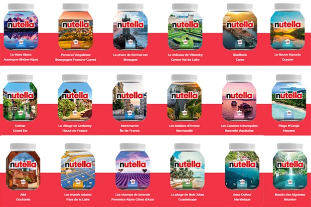 Jeu Nos régions Nutella à code : 18 séjours à gagner