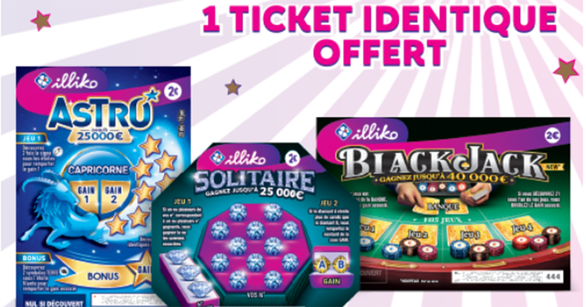 Bon plan FDJ : 1 ticket de grattage illiko acheté = 1 offert