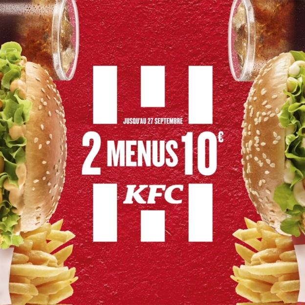 Bon plan KFC : 2 menus pour 10€ seulement
