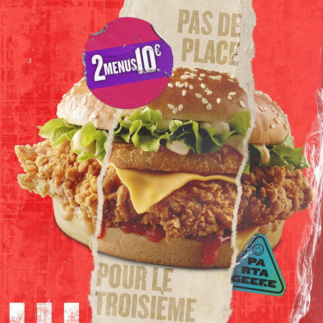 Bon plan KFC : 2 menus pour 10€ seulement