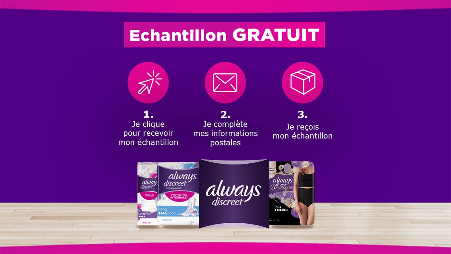 201'000 échantillons Always Discreet gratuits