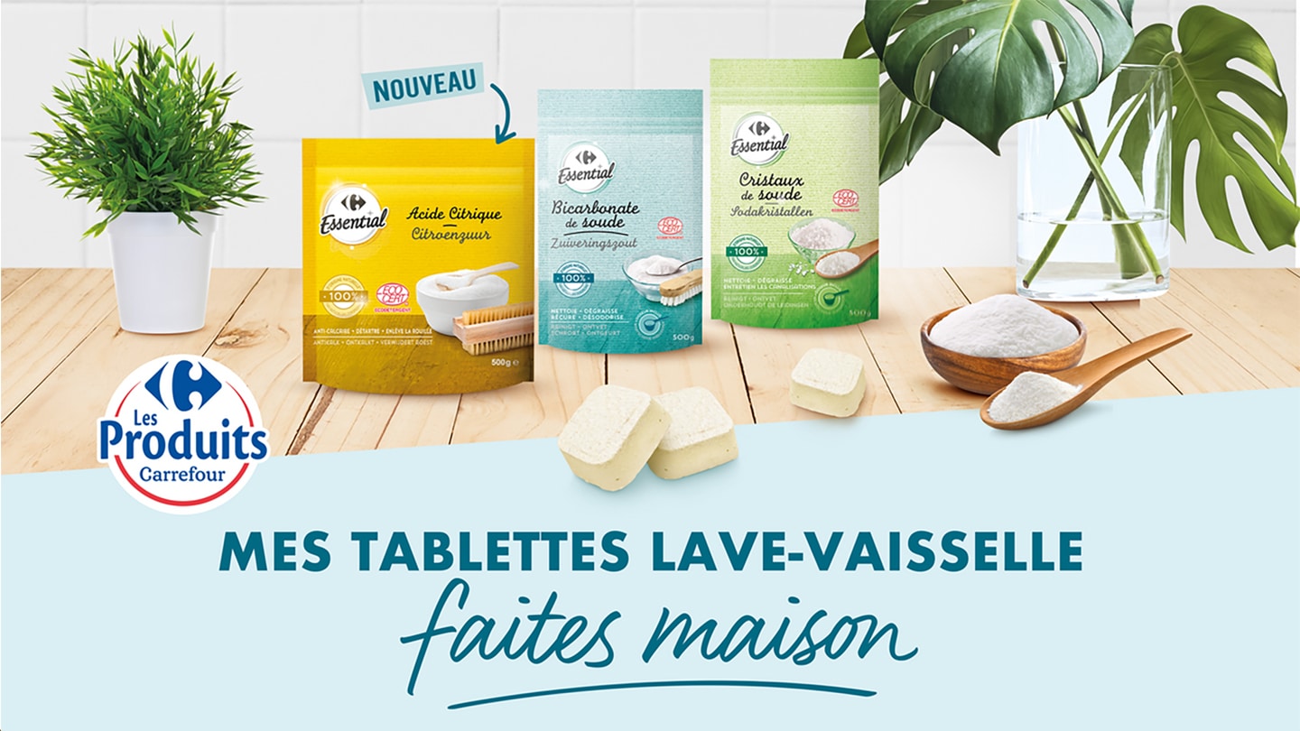 Test Carrefour Essential : 4'500 packs "tablettes lave-vaisselle" gratuits