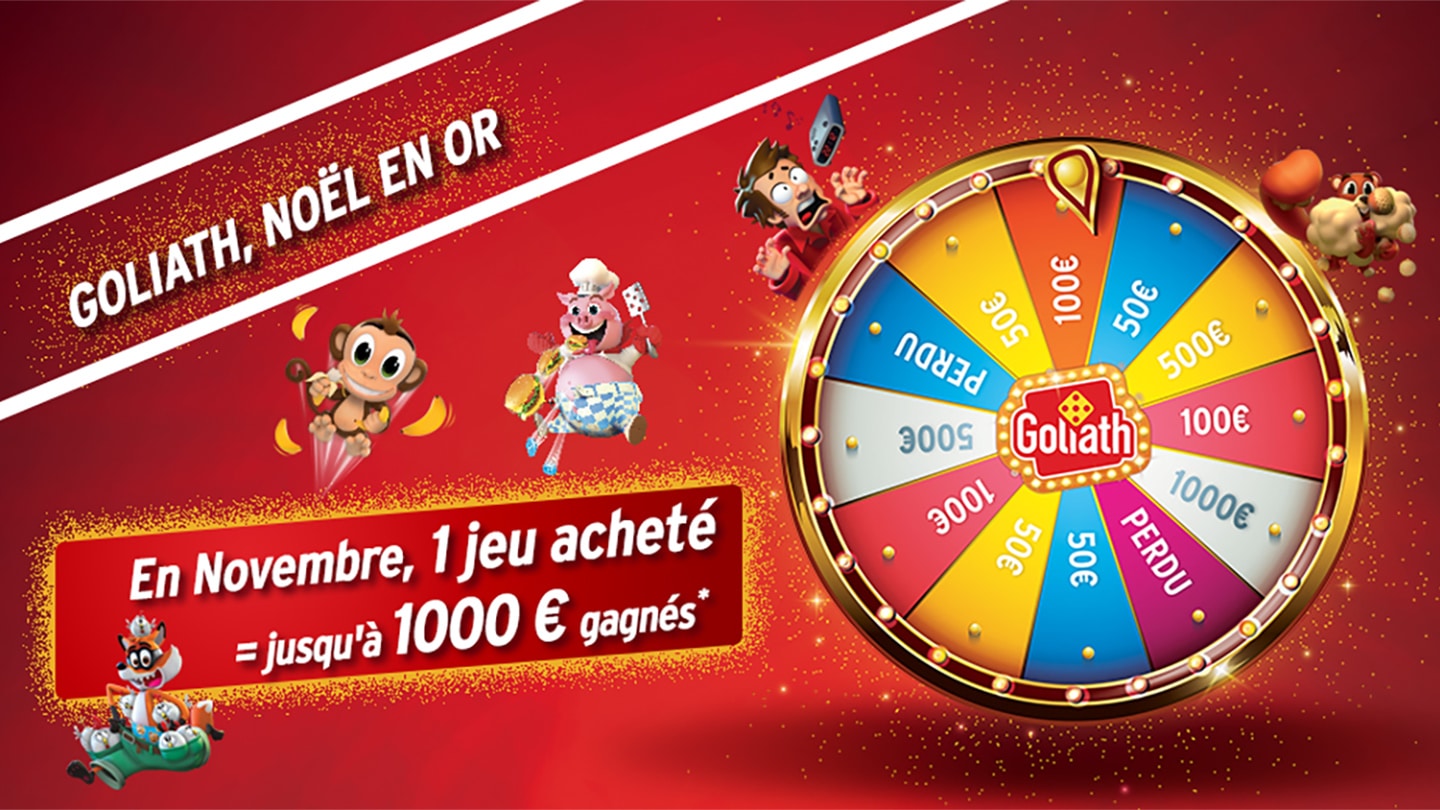 Goliath Noël en OR : 1 jeu de société acheté = jusqu'à 1'000€ à gagner