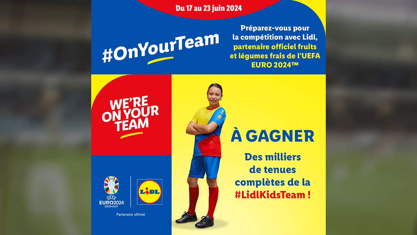 Jeu Lidl UEFA EURO 2024 : 4'896 tenues de foot LidlKidsTeam à gagner