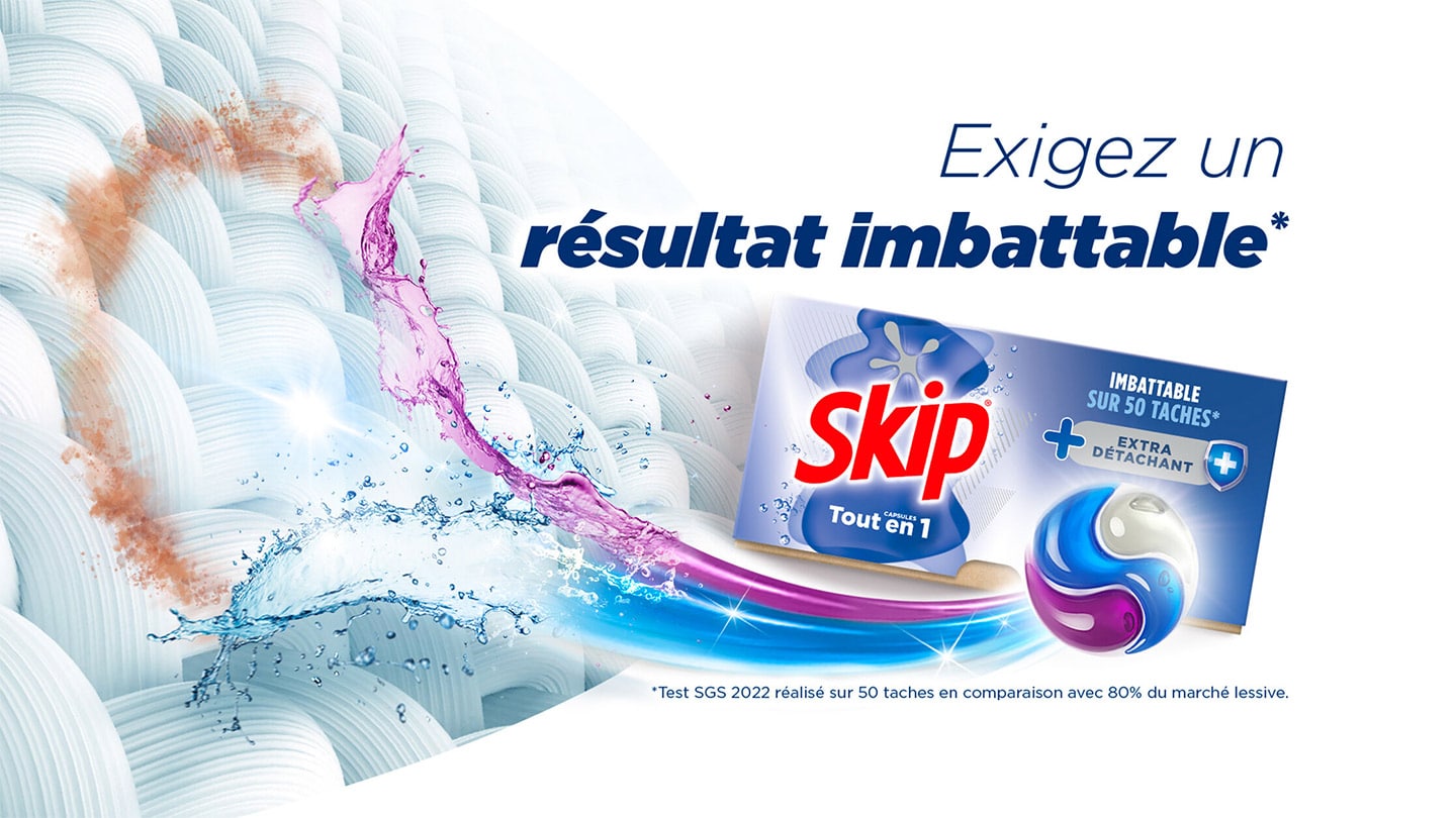 Test de lessive en capsules Skip Extra Détachant : 8'000 packs gratuits