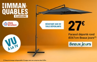 Leclerc : Parasol déporté Beaux Jours à seulement 27€
